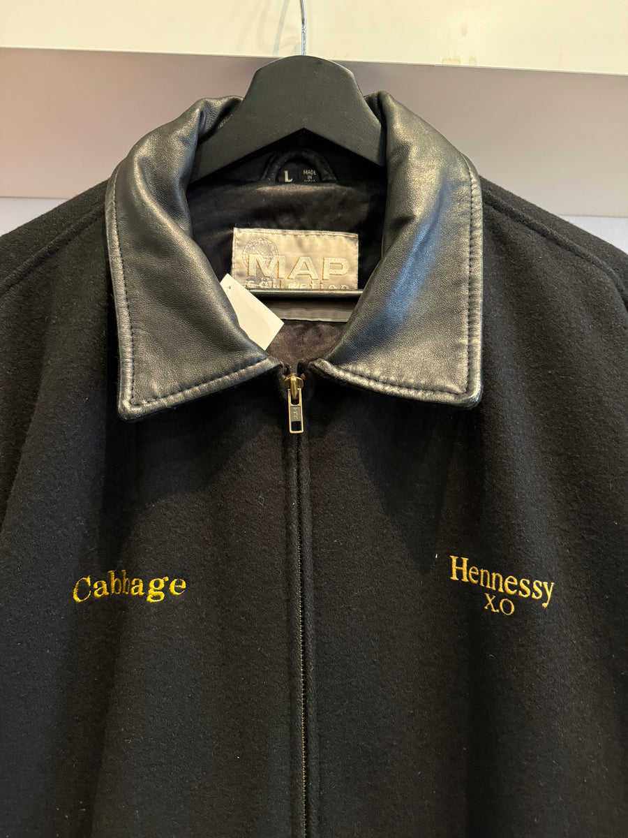 Vintage Hennessy X.O Cognac Leather Wool Embroidered Jacket Sz L – 812 ...